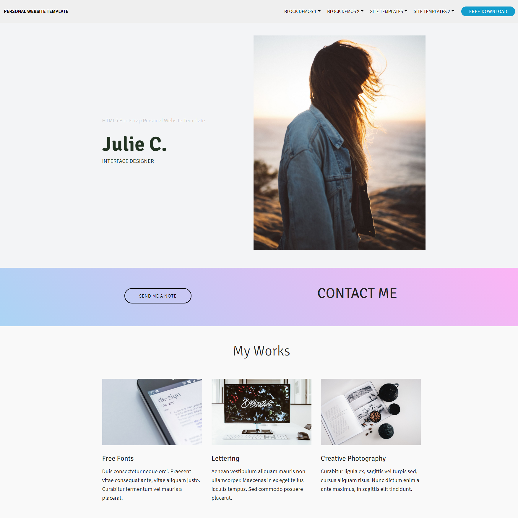 Personal Website Templates Bootstrap Printable Templates
